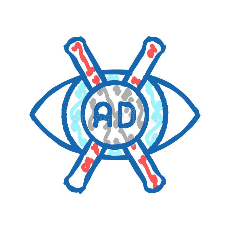 Advertisement No Vision Icon Doodle Illustration Stock Illustration ...