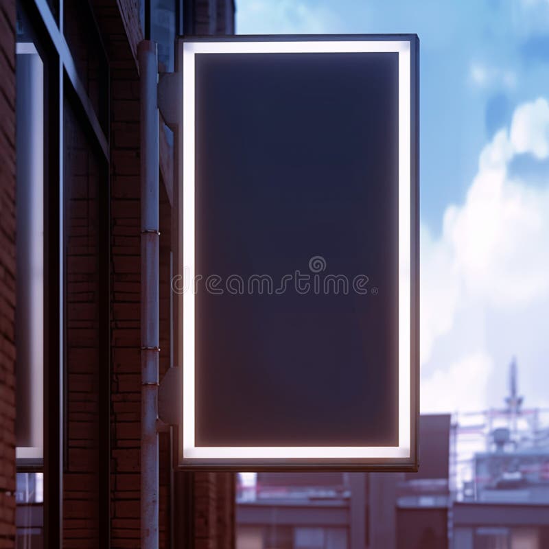 Advertisement Platform Modern Blank Store Sign Designed for Versatile ...