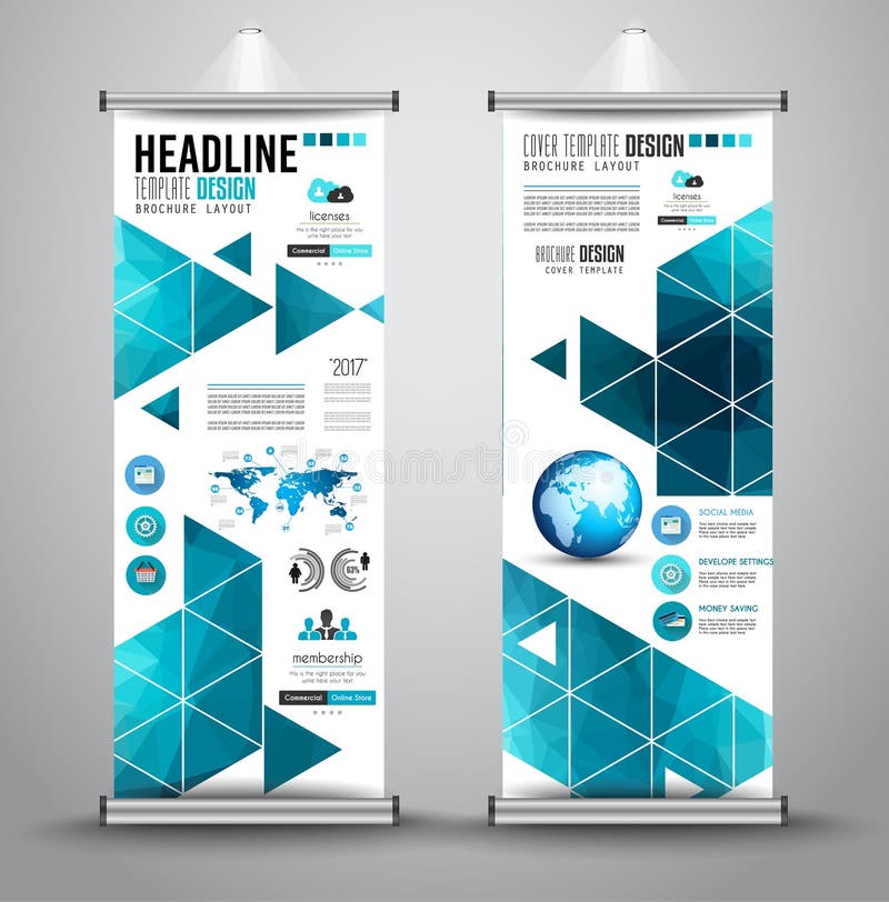 Advertisement Roll Up Business Flyer or Brochure Banner Stock Vector ...