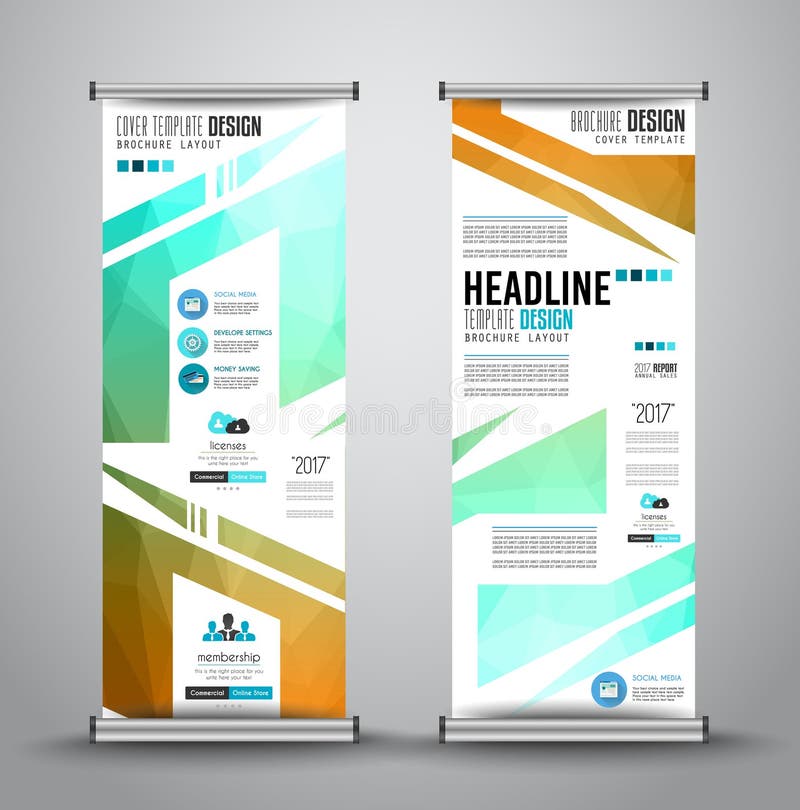 Advertisement Roll Up Business Flyer or Brochure Banner with Vertical ...