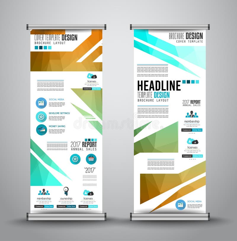 Advertisement Roll Up Business Flyer or Brochure Banner with Vertical ...