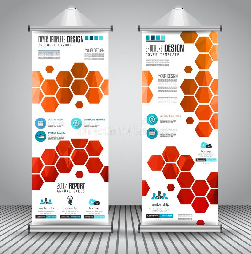 Advertisement Roll Up Business Flyer or Brochure Banner with Vertical ...