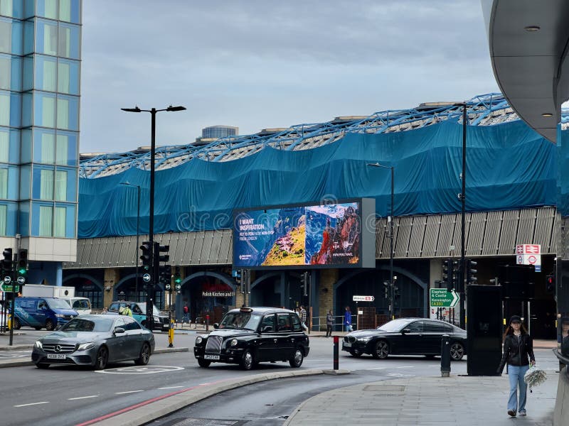 Advertisement Screens in Kensington, London Editorial Photo - Image of ...