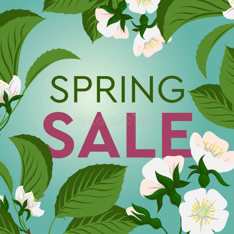 Advertisement about the Spring Sale on Defocused Background with ...