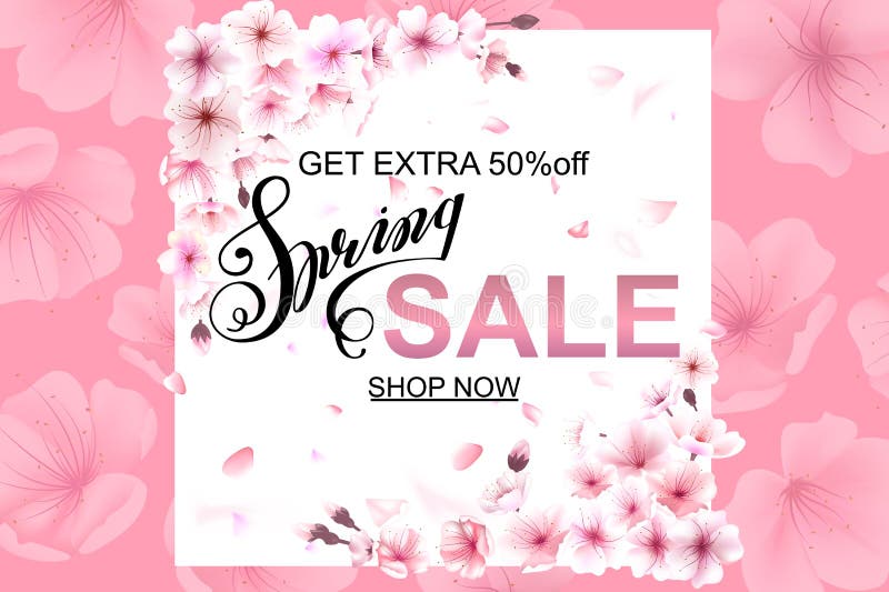 Advertisement about the Spring Sale on Defocused Background with ...
