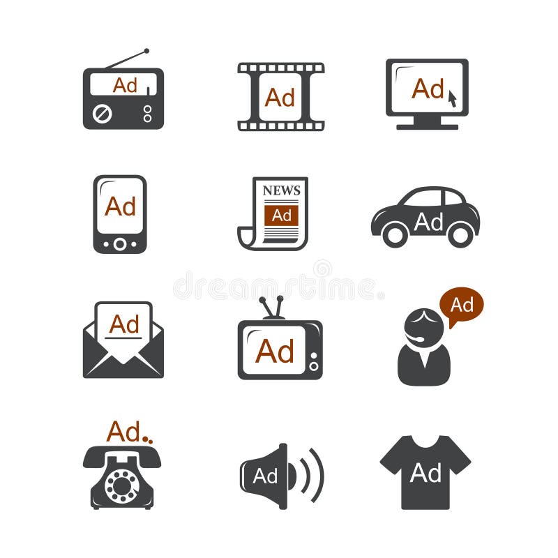 Advertisement vector icons stock vector. Illustration of market - 43380189