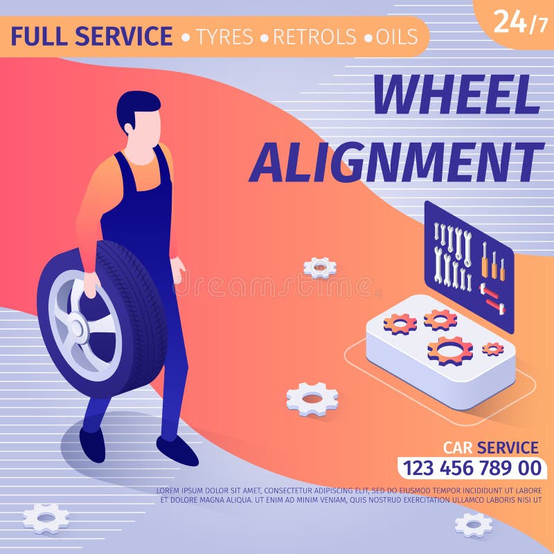 Advertisement for Wheel Alignment in Banner Design Stock Vector ...