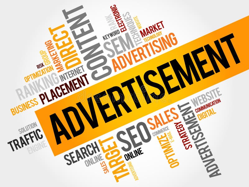 ADVERTISEMENT word cloud stock illustration. Illustration of tagcloud ...