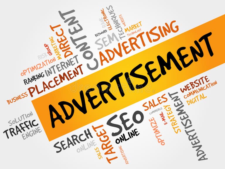 ADVERTISEMENT word cloud stock illustration. Illustration of management ...