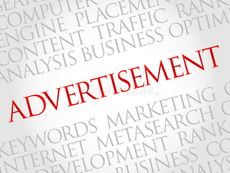 ADVERTISEMENT word cloud stock illustration. Illustration of public ...