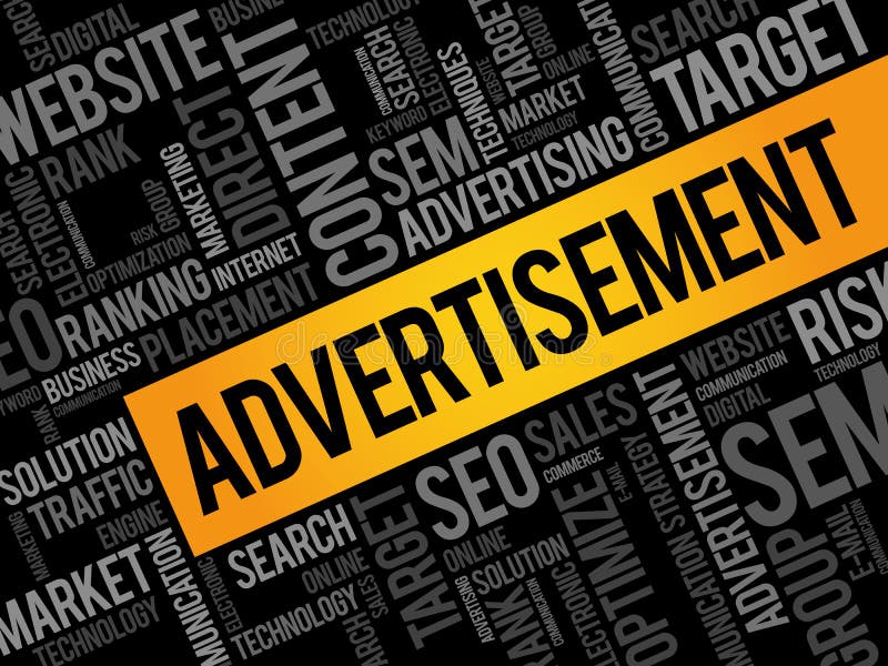 ADVERTISEMENT word cloud stock illustration. Illustration of management ...