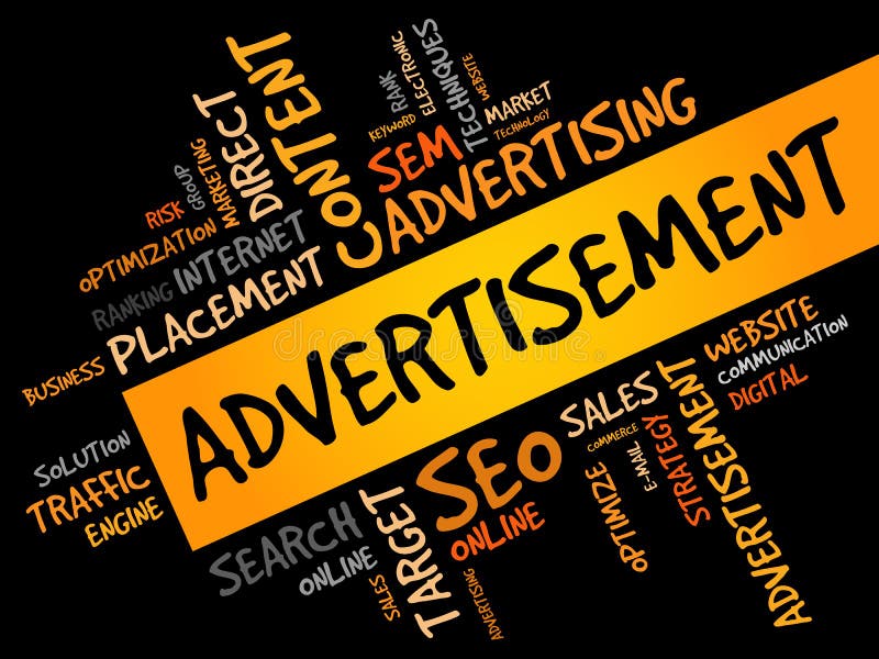 Advertisement Word on Purple Stock Illustration - Illustration of video ...