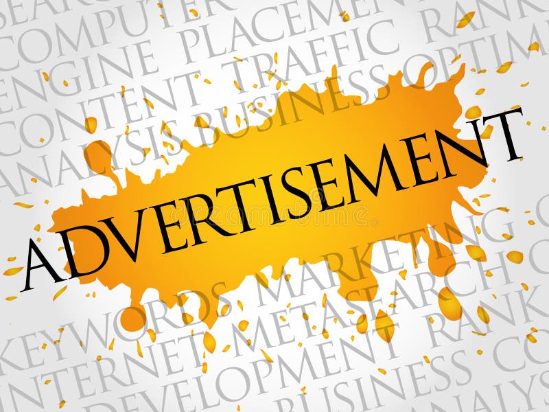 ADVERTISEMENT Word Cloud Collage Stock Illustration - Illustration of ...