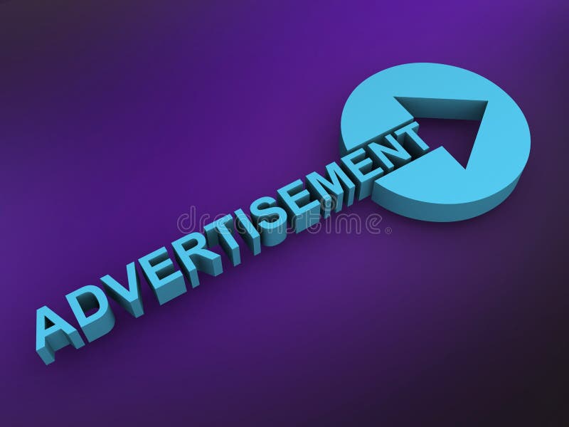 Advertisement Word on Purple Stock Illustration - Illustration of video ...
