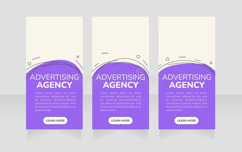 Advertising Agency Vertical Web Banner Design Template Stock Vector ...