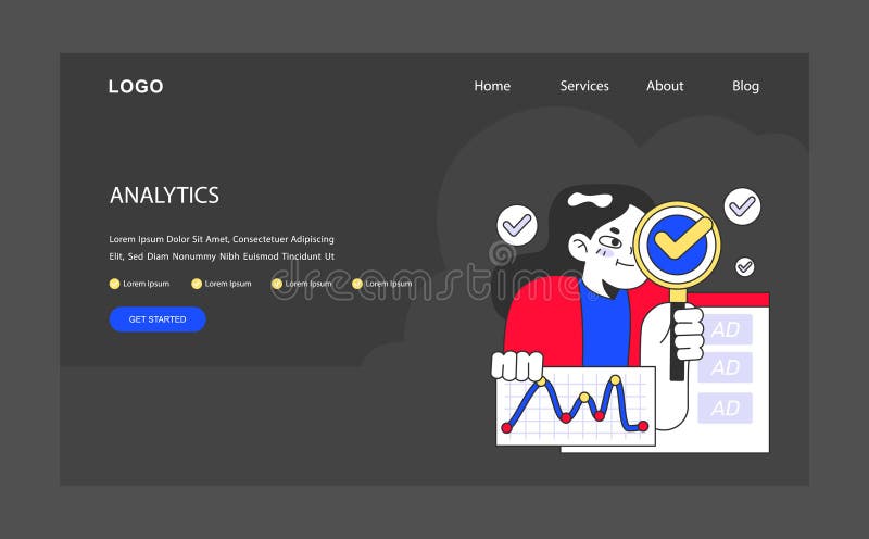 Advertising Analytics Concept. Flat Vector Illustration. Stock Vector ...