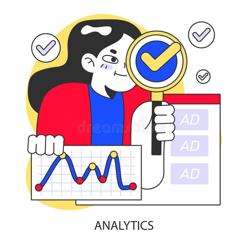 Advertising Analytics Concept. Flat Vector Illustration. Stock Vector ...