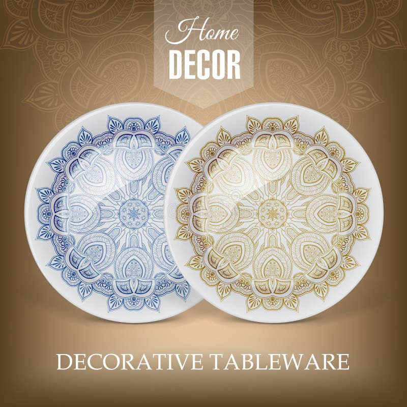 Advertising Banner with Decorative Ceramic Tableware Stock Illustration ...