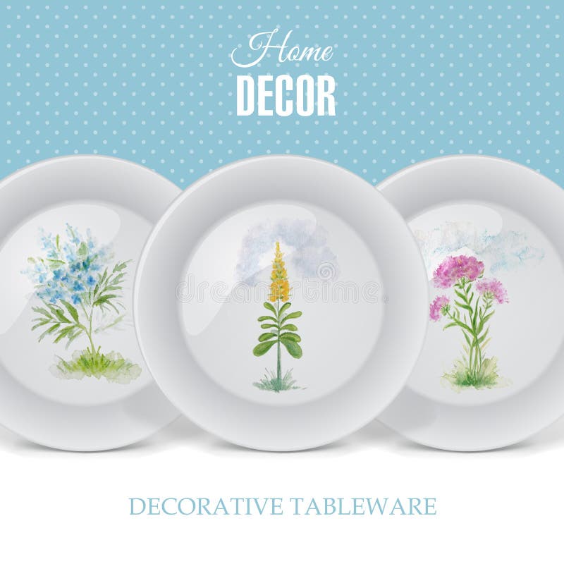Advertising Banner with Decorative Ceramic Tableware Stock Illustration ...
