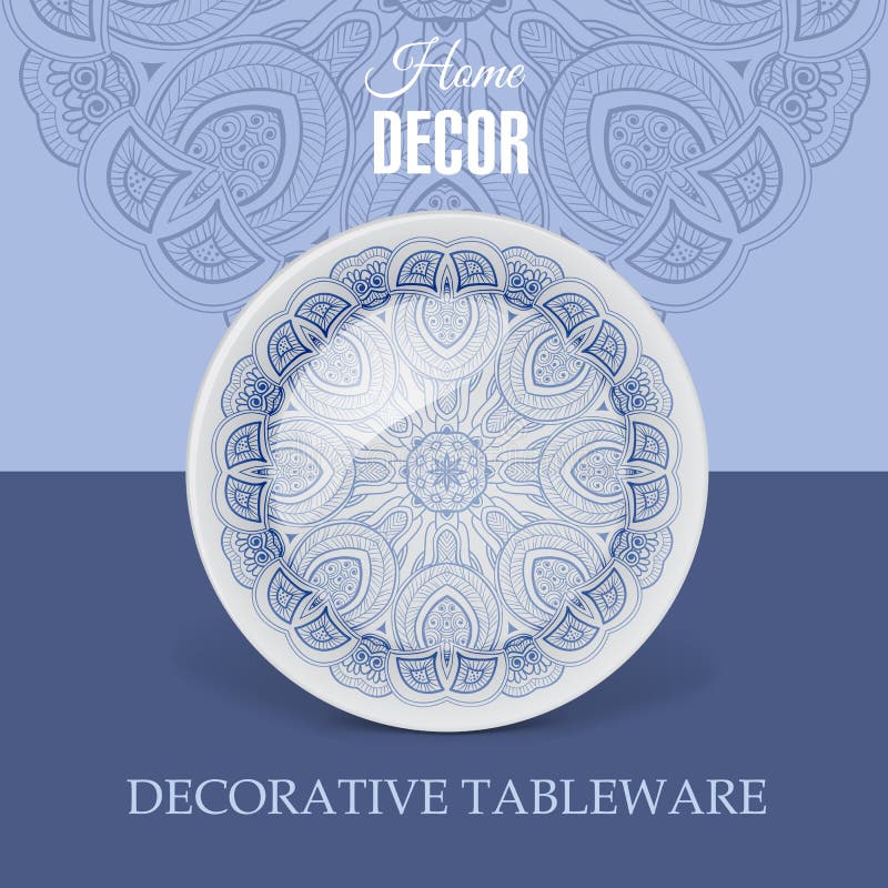 Advertising Banner with Decorative Ceramic Tableware Stock Illustration ...