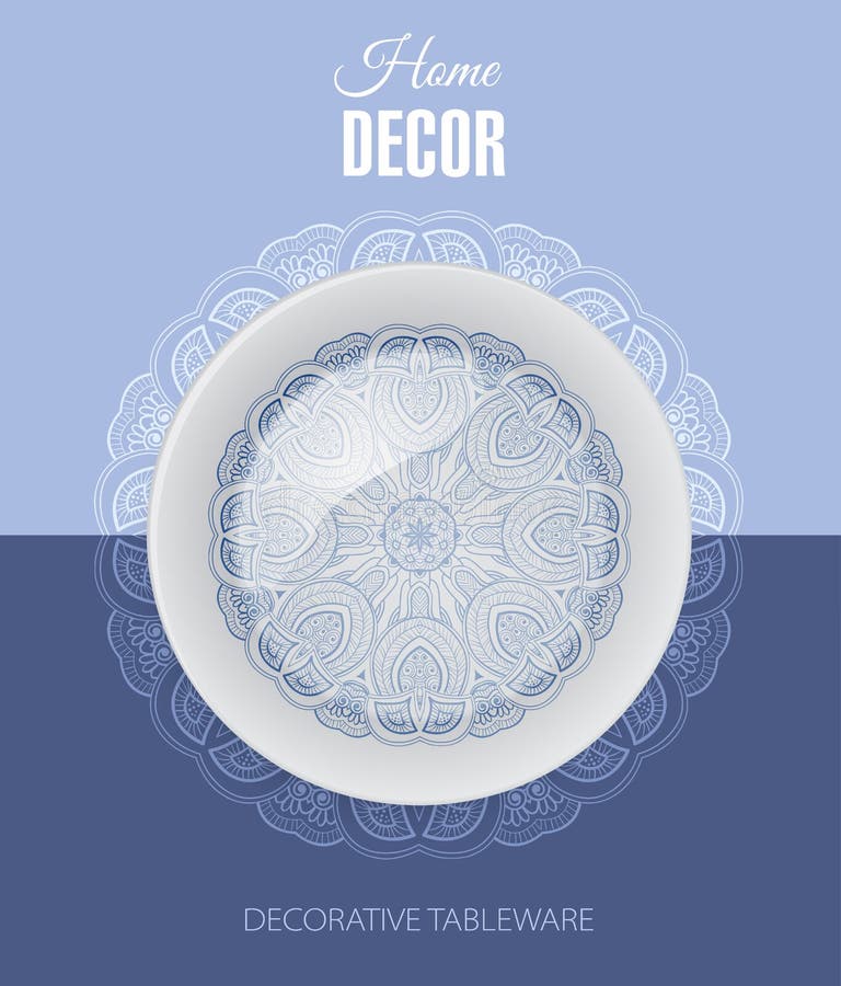 Advertising Banner with Decorative Ceramic Tableware Stock Illustration ...