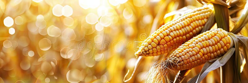 Advertising Banner Design with Free Space for Text, Corn on a Stalk in ...