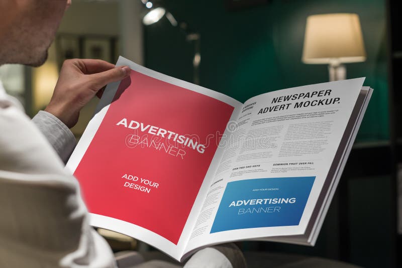 Advertising Banner on Magazine, Brochure Stock Image - Image of leaflet ...