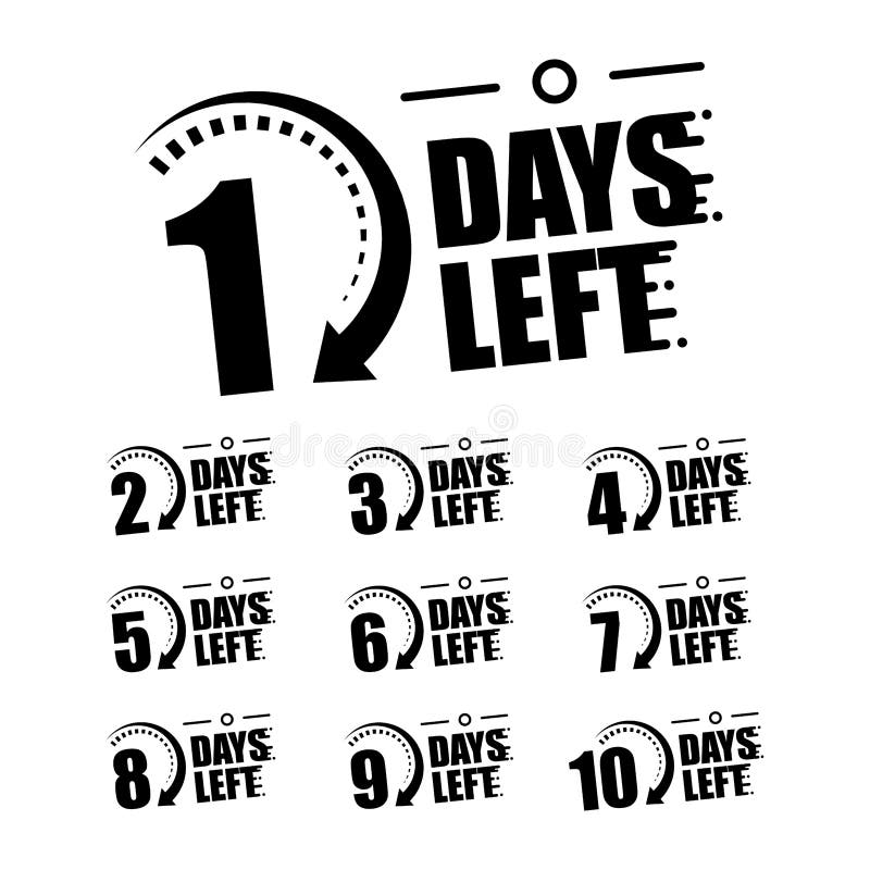 10 Days To Go. Banner on a White Background. Countdown Stock Vector ...