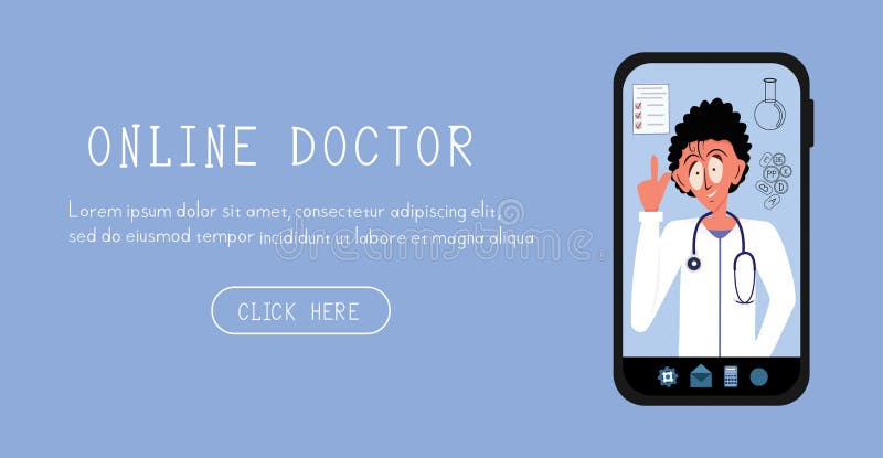 Advertising Banner with Online Doctor, Page for Website, Application ...