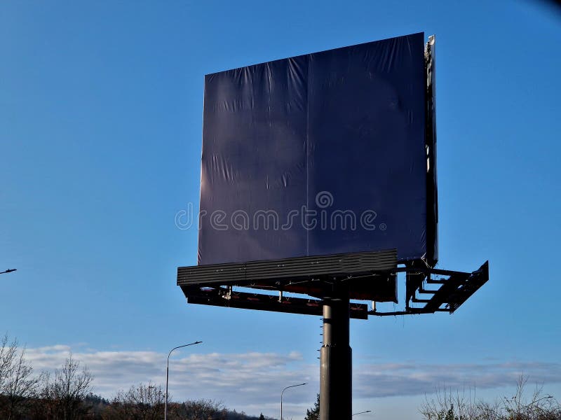 The Advertising Banner by the Road is Ready for Placing an Stock Image ...