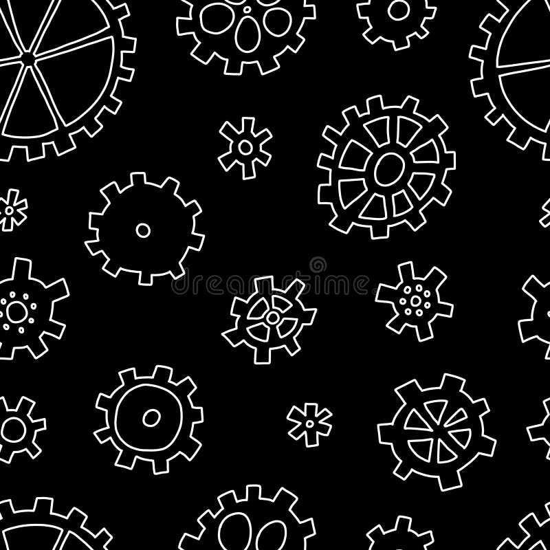 Advertising Banner Seamless Pattern Sketch Gears. Stock Vector ...
