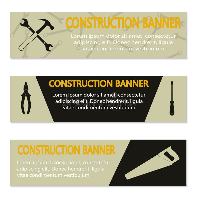 Advertising Banners with Different Tools Stock Vector - Illustration of ...