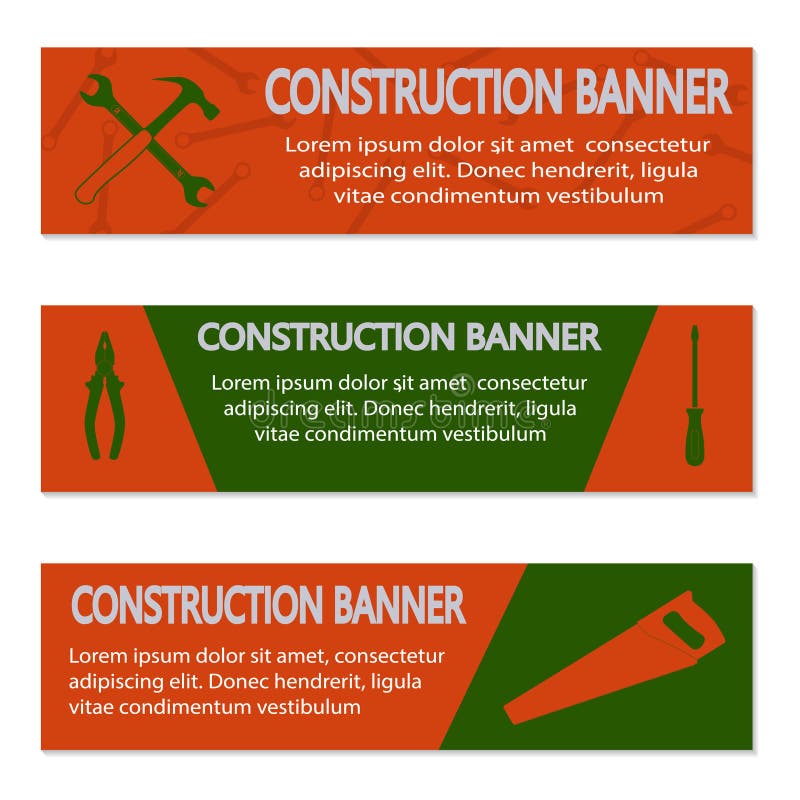 Advertising Banners with Different Tools Stock Vector - Illustration of ...