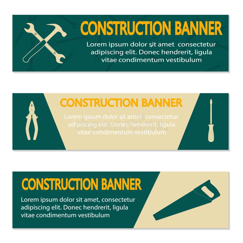 Advertising Banners with Different Tools Stock Vector - Illustration of ...