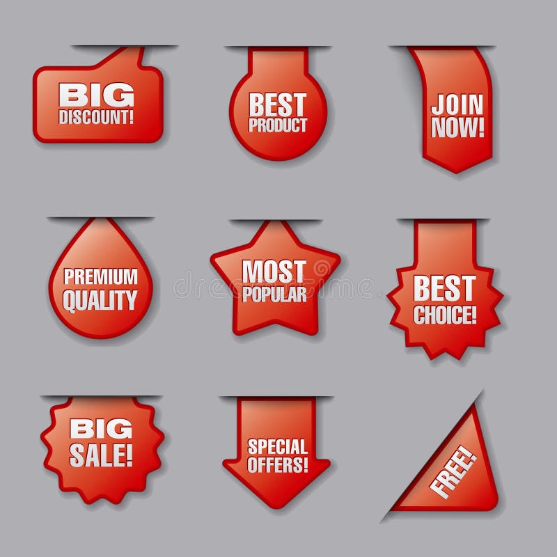 Advertising Banners and Labels Stock Vector - Illustration of promotion ...