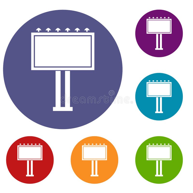 Advertising Billboard Icons Set Stock Vector - Illustration of announce ...