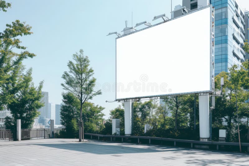 Advertising Billboard, White Template Placeholder of an Advertising ...