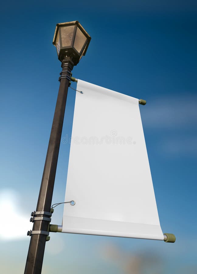 Advertising Blank Pole Banner Stock Image - Image of advertising ...