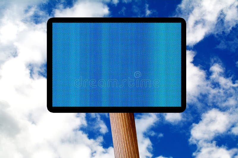 Advertising Blue Billboard Over Sky Stock Photo - Image of posting ...