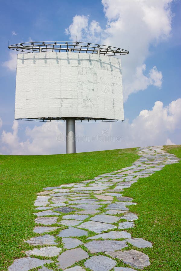 Advertising Board on Green Field Stock Image - Image of clean, nature ...