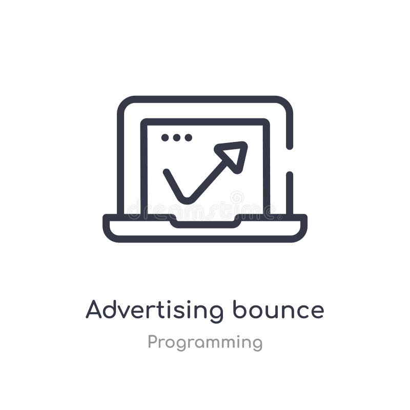 Advertising Bounce Outline Icon Isolated Line Vector Illustration From Programming Collection