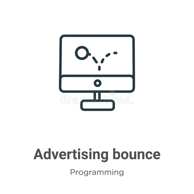 Advertising Bounce Outline Vector Icon. Thin Line Black Advertising ...