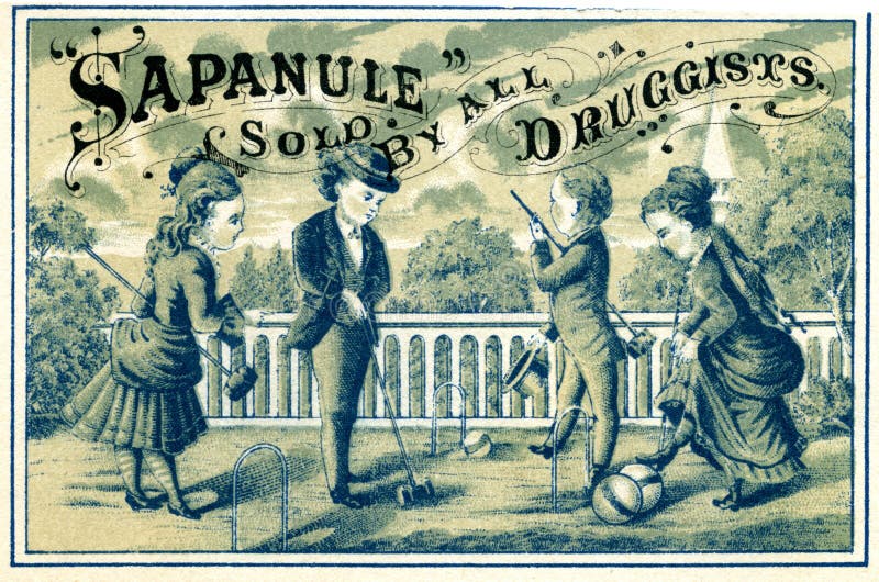 [Card Depicting Children Playing Croquet] Picture. Image: 222374883