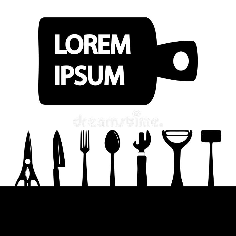 Advertising Card with Kitchen Utensils Stock Vector - Illustration of ...