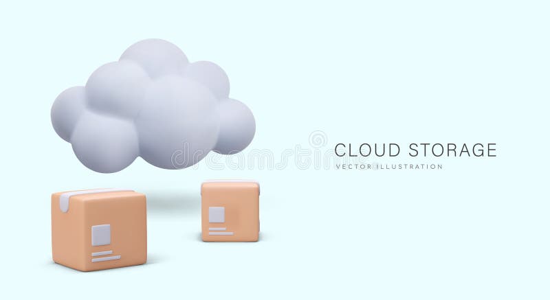 Advertising Cloud Storage. Concept in Realistic Style with Place for ...