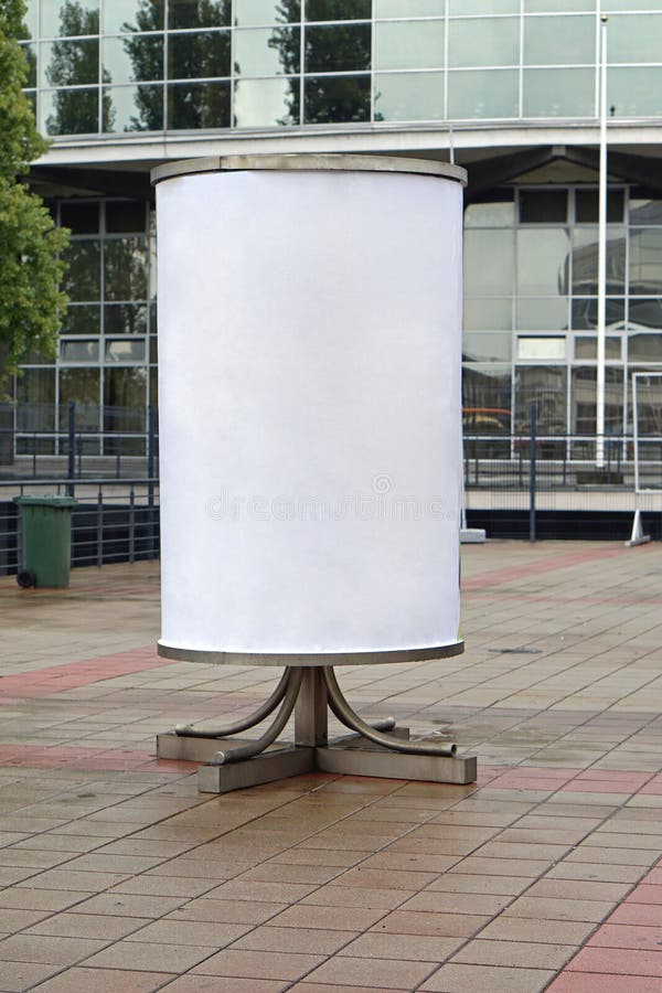 Advertising Column Stand Mockup. Public Information Board In The Street ...