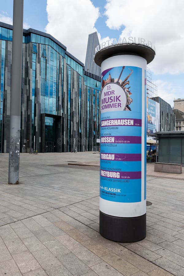 Advertising Column in Front of Leipzig University in Leipzig, Germany ...