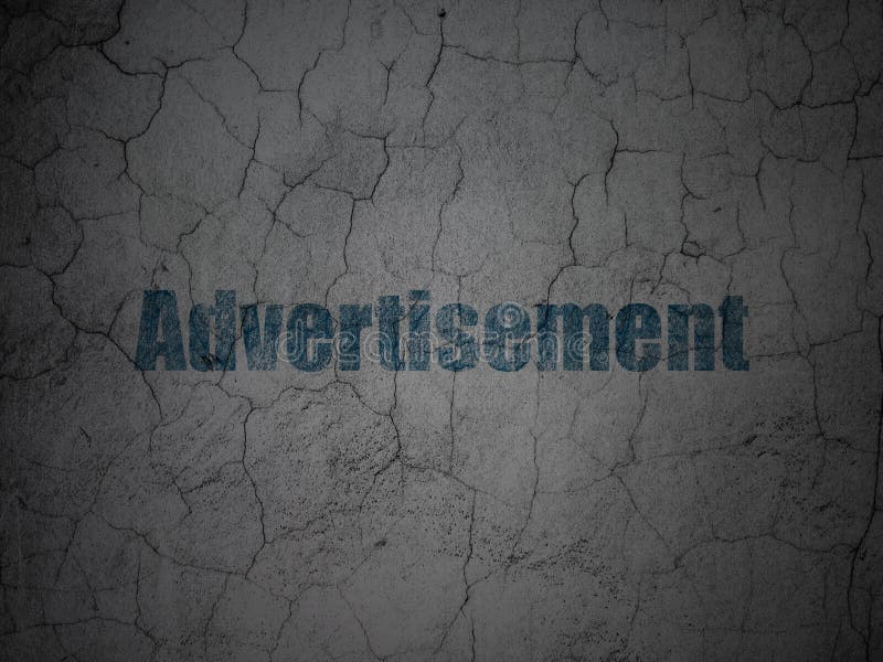Advertising Concept: Advertisement on Grunge Wall Background Stock ...