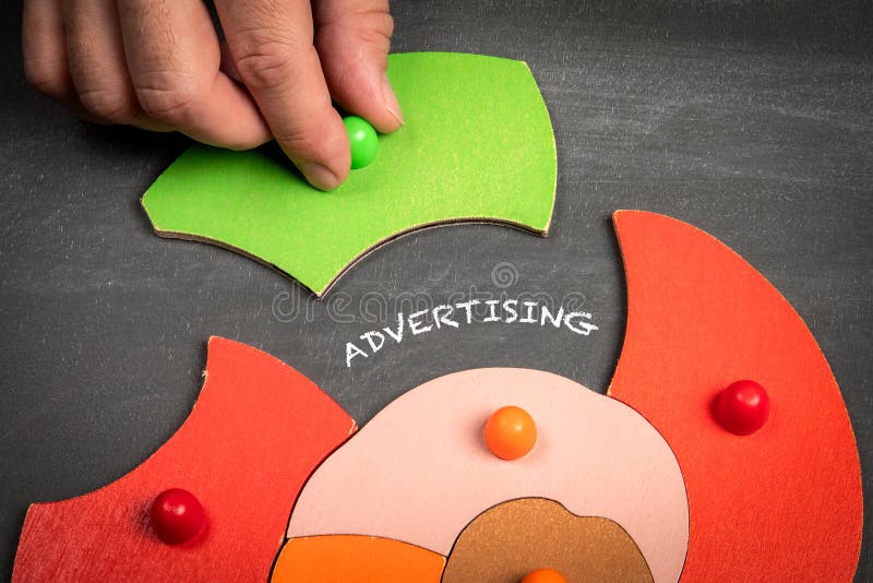 ADVERTISING Concept. Colorful Wooden Puzzle Stock Image - Image of idea ...