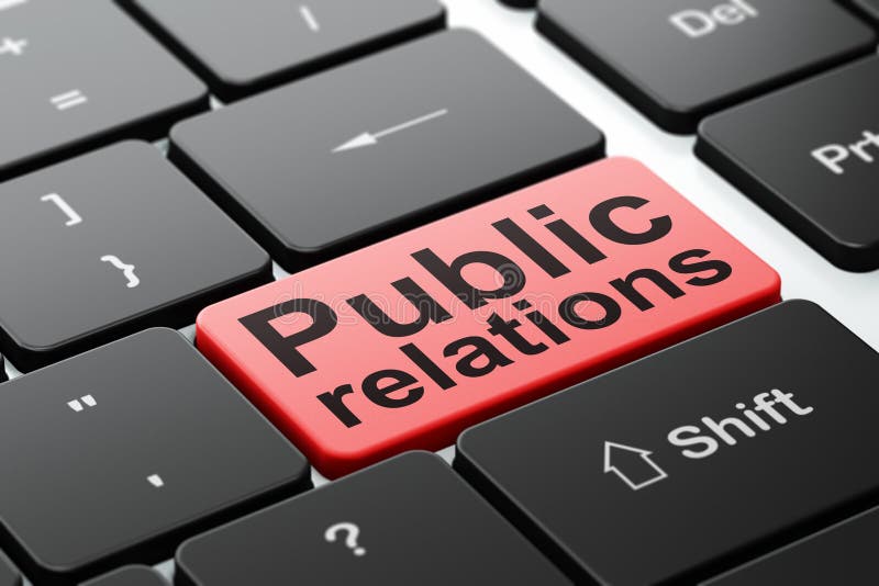Advertising Concept: Public Relations on Computer Keyboard Background ...